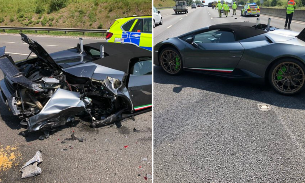 Brand new Lamborghini destroyed in crash 20 minutes after it was picked ...