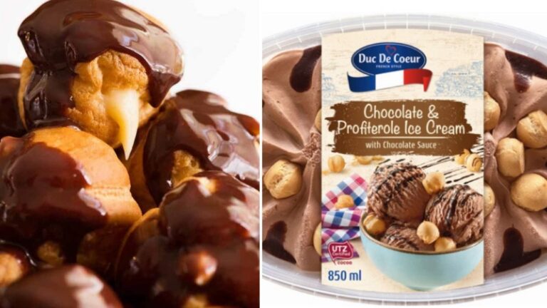 Lidl is doing a new chocolate profiterole ice cream with mini Choux ...