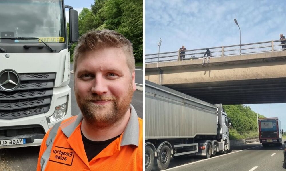 Lorry driver who helped stop man jumping from M62 bridge says police ...