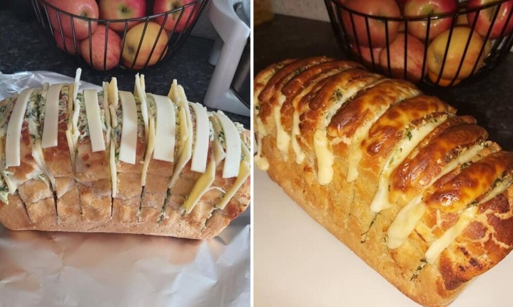 People are making homemade cheesy garlic tiger loaves