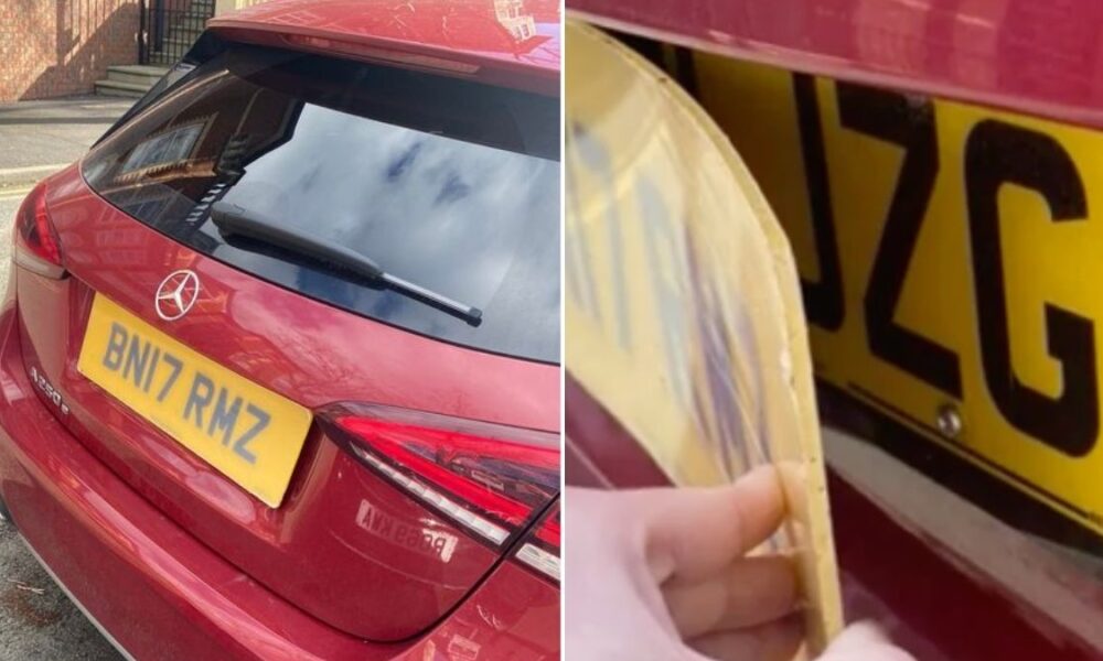 Woman issues warning after finding fake number plates stuck on car